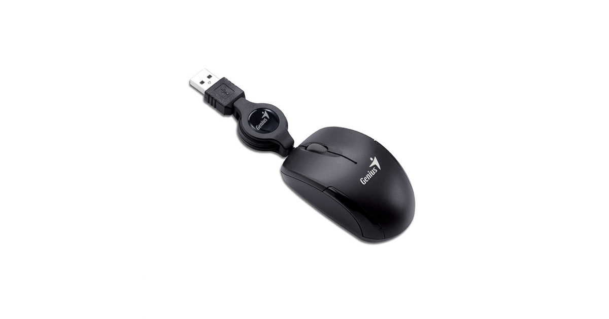 GENIUS MINI MOUSE USB 1200DPI 3BUT OPTICAL RETRACK BLACK