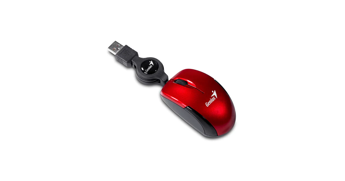 GENIUS MINI MOUSE USB 1200DPI 3BUT OPTICAL RETRACK RED