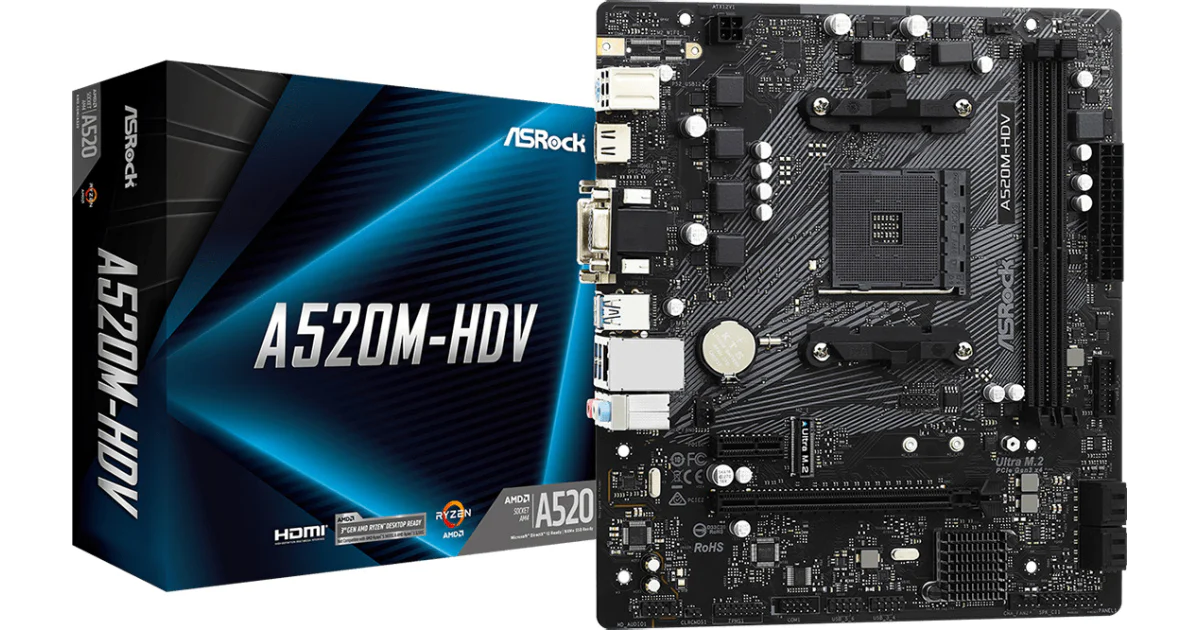 ASRock A520M-HDV Motherboard Micro ATX με AMD AM4 Socket